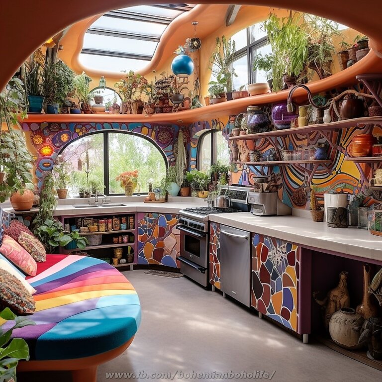 Groovy Vibes in the Kitchen: Embracing Hippie and Boho Style Decor ...